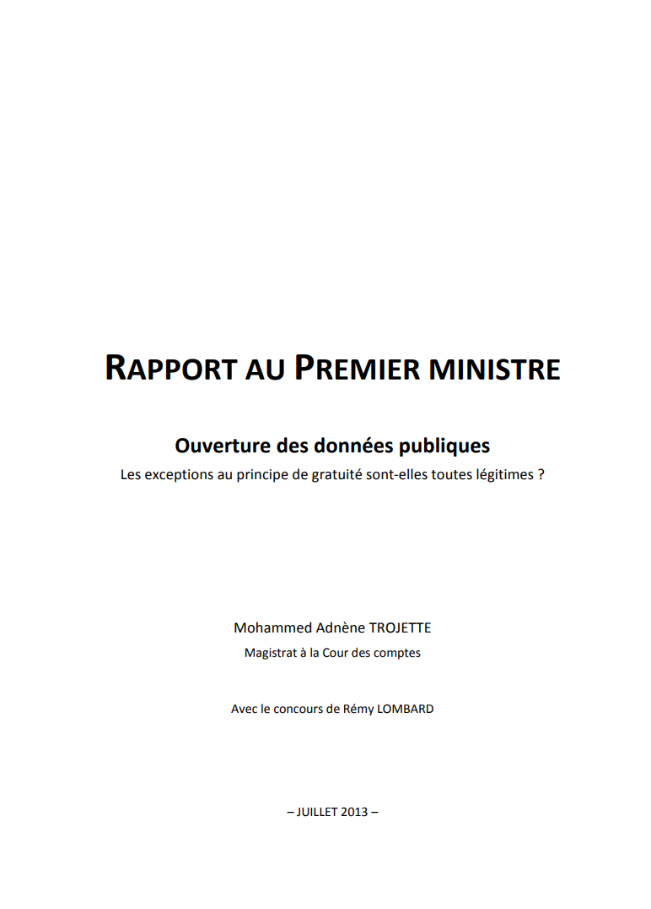 Trojette Report on open data - French Gouvernment | MobiliseYourCity