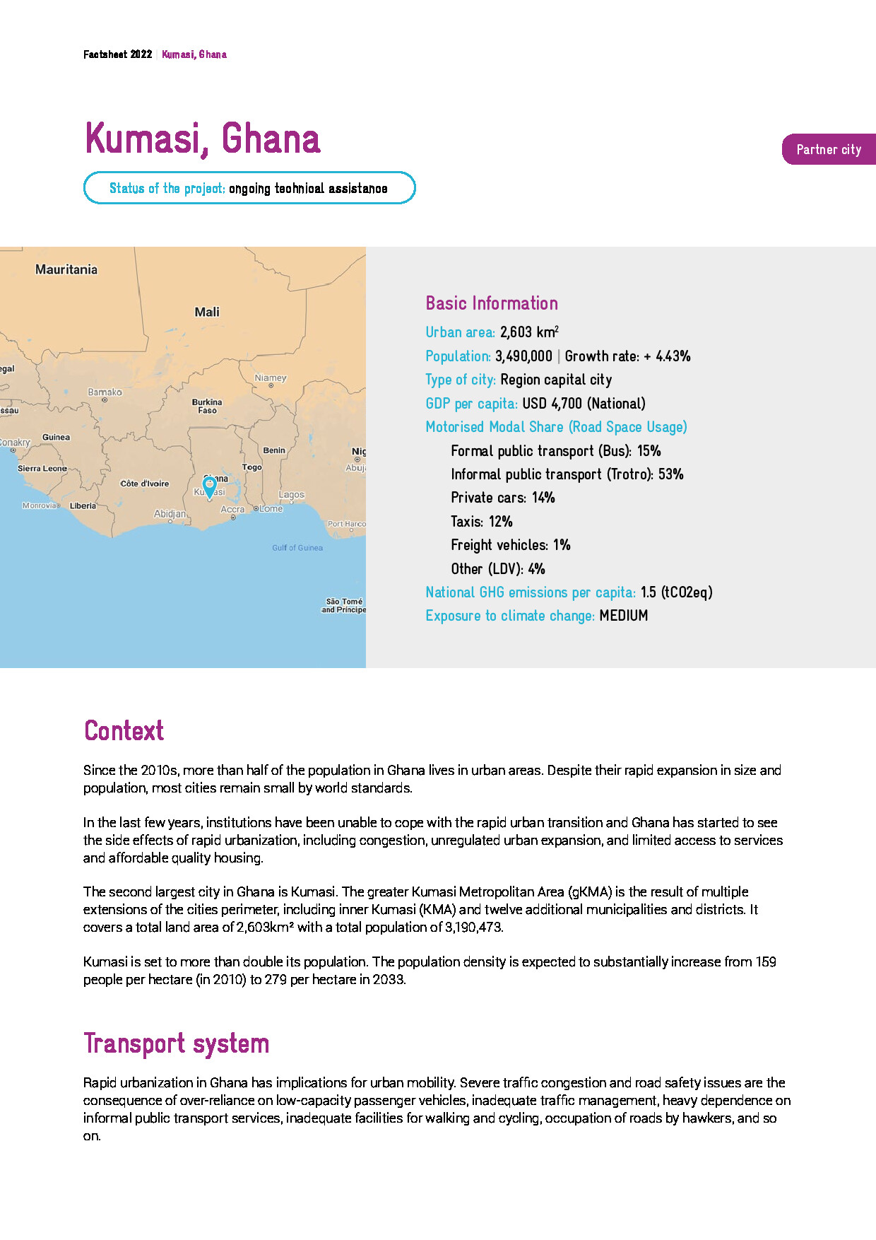 Factsheet Kumasi | MobiliseYourCity